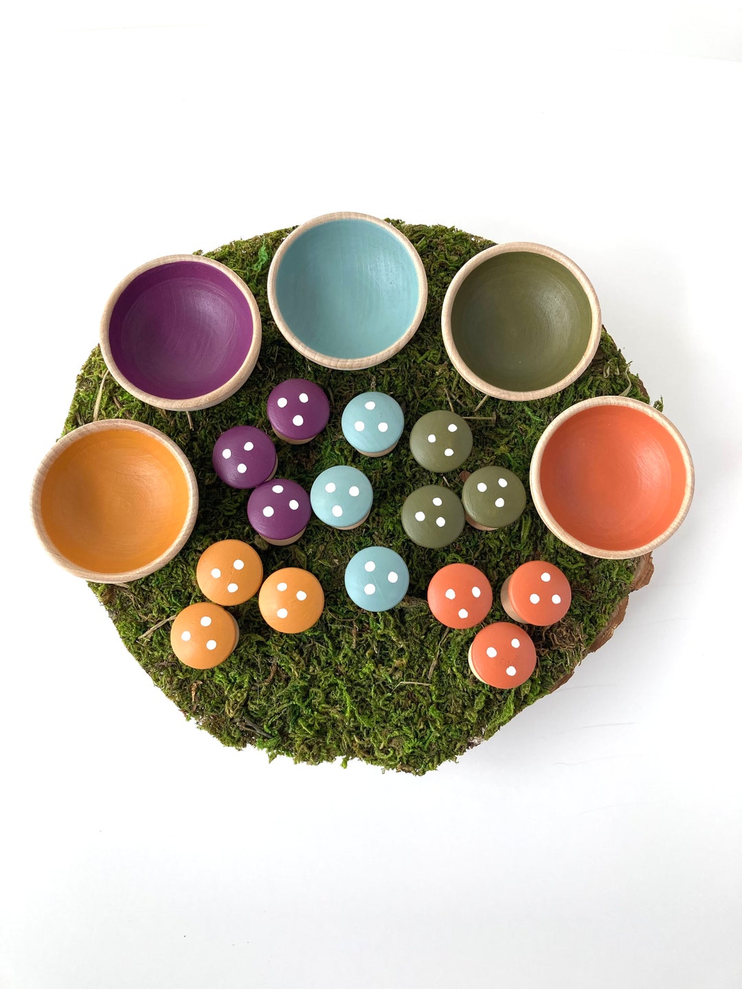 Mushroom Sorting Toy Wooden Montessori Toy Montessori - Etsy