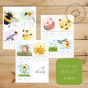 Bee Count and Clip Cards Numbers 1-10 | Montessori Toys | Nature ...