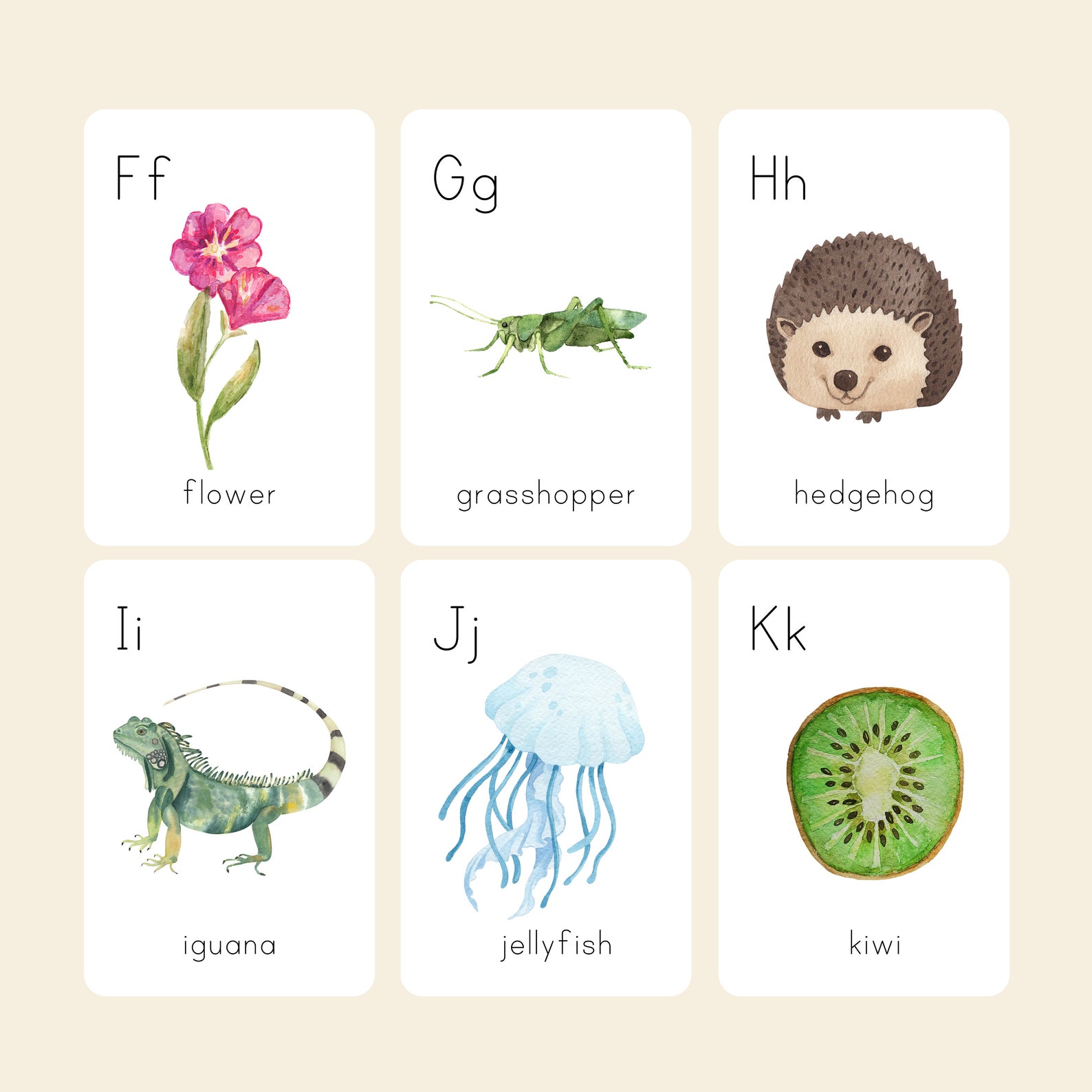 Nature Themed Alphabet Cards Homeschool Nature Study - Etsy