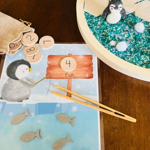 Penguin Sensory Kit | Winter Sensory Bin Filler | Arctic Sensory Bin ...