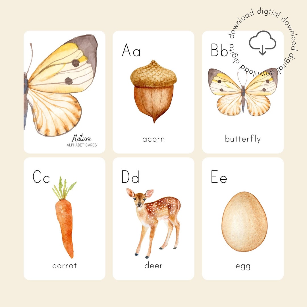 Nature Themed Alphabet Cards | Homeschool Nature Study | Printable ...