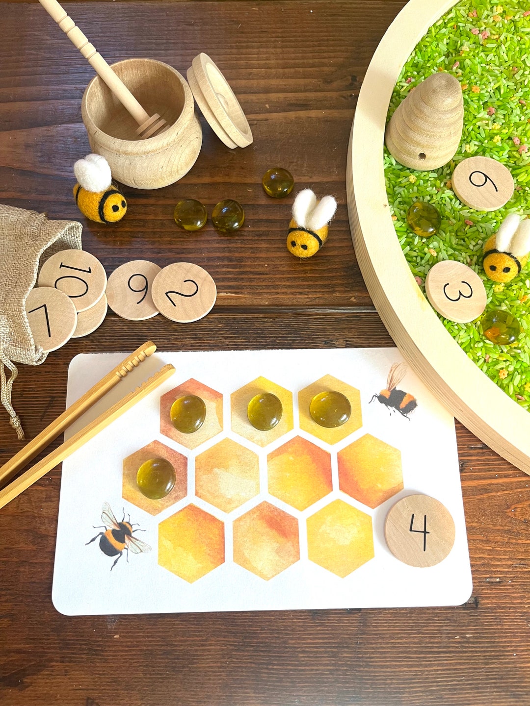 Bee Sensory Play Kit Spring Sensory Bin Filler Summer Sensory Bin ...
