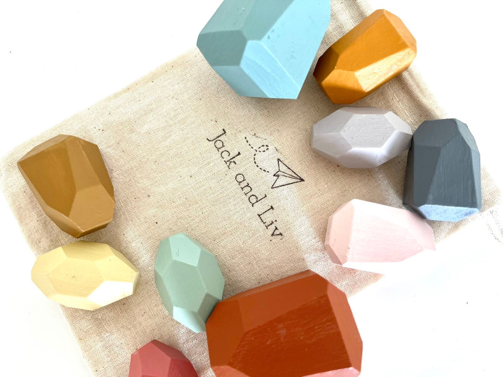 Wooden Stacking Stones | Montessori Educational Toys | Balancing Blocks ...