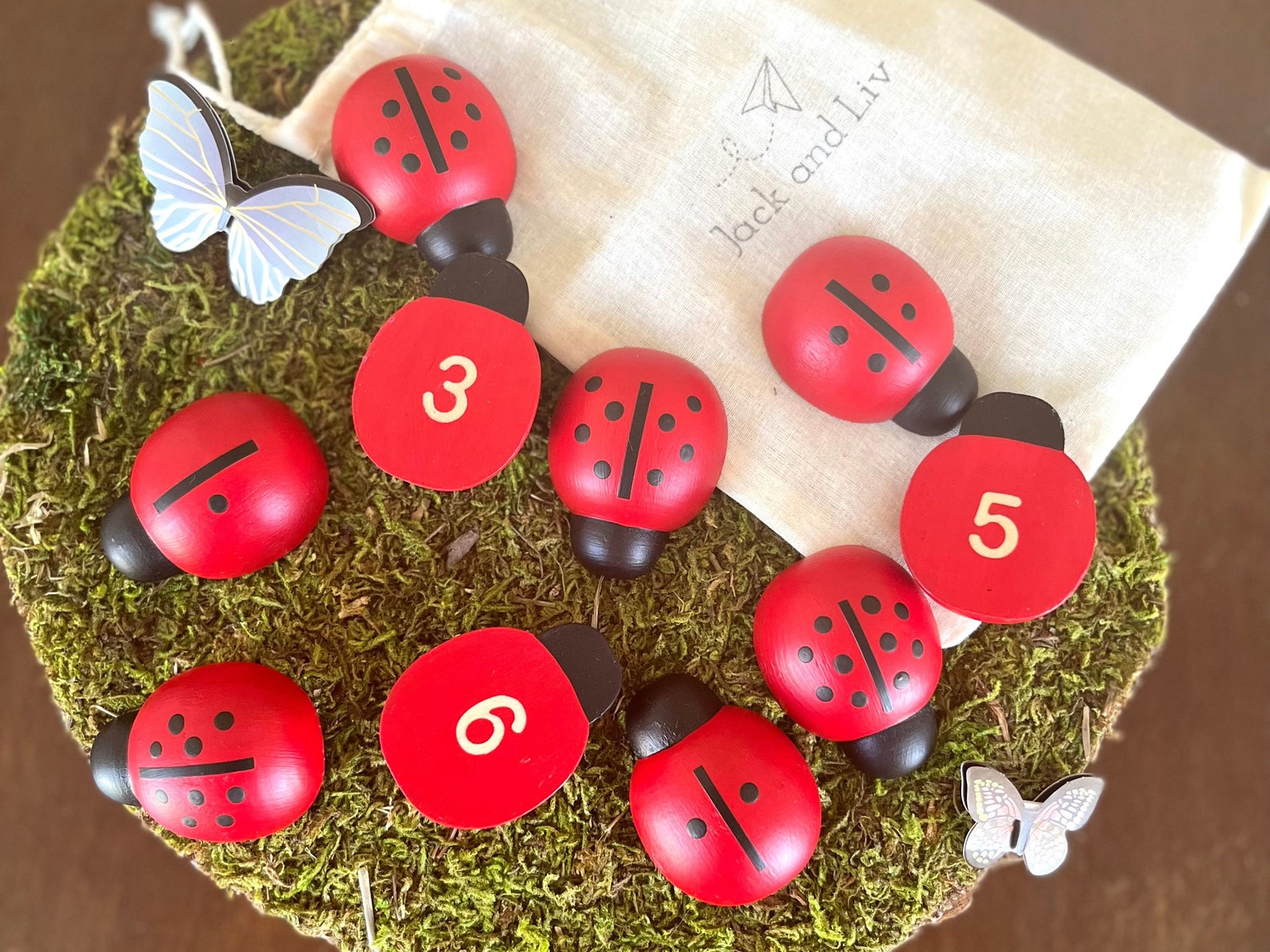 Counting Numbers Lady Bugs Wooden Educational Toy - Etsy