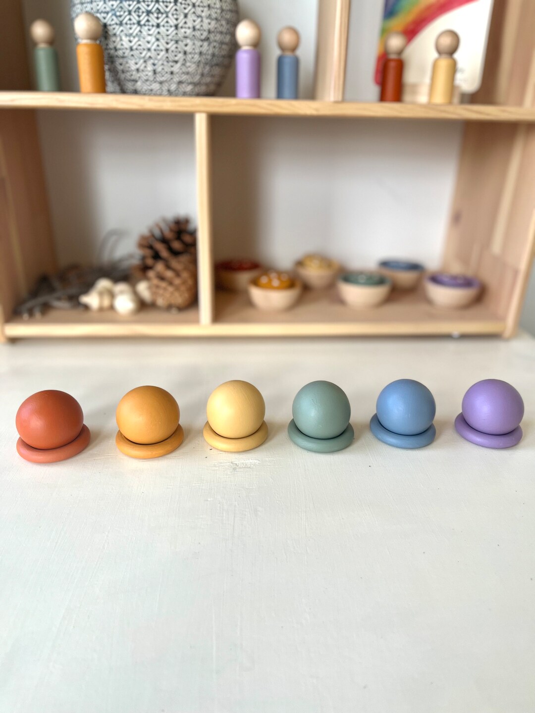 Wooden Balls and Sorting Rings First Birthday Gift for - Etsy