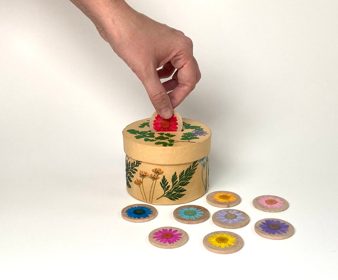 Flower Coin Sorting Toy | Color Matching| Pressed Flowers | Montessori ...