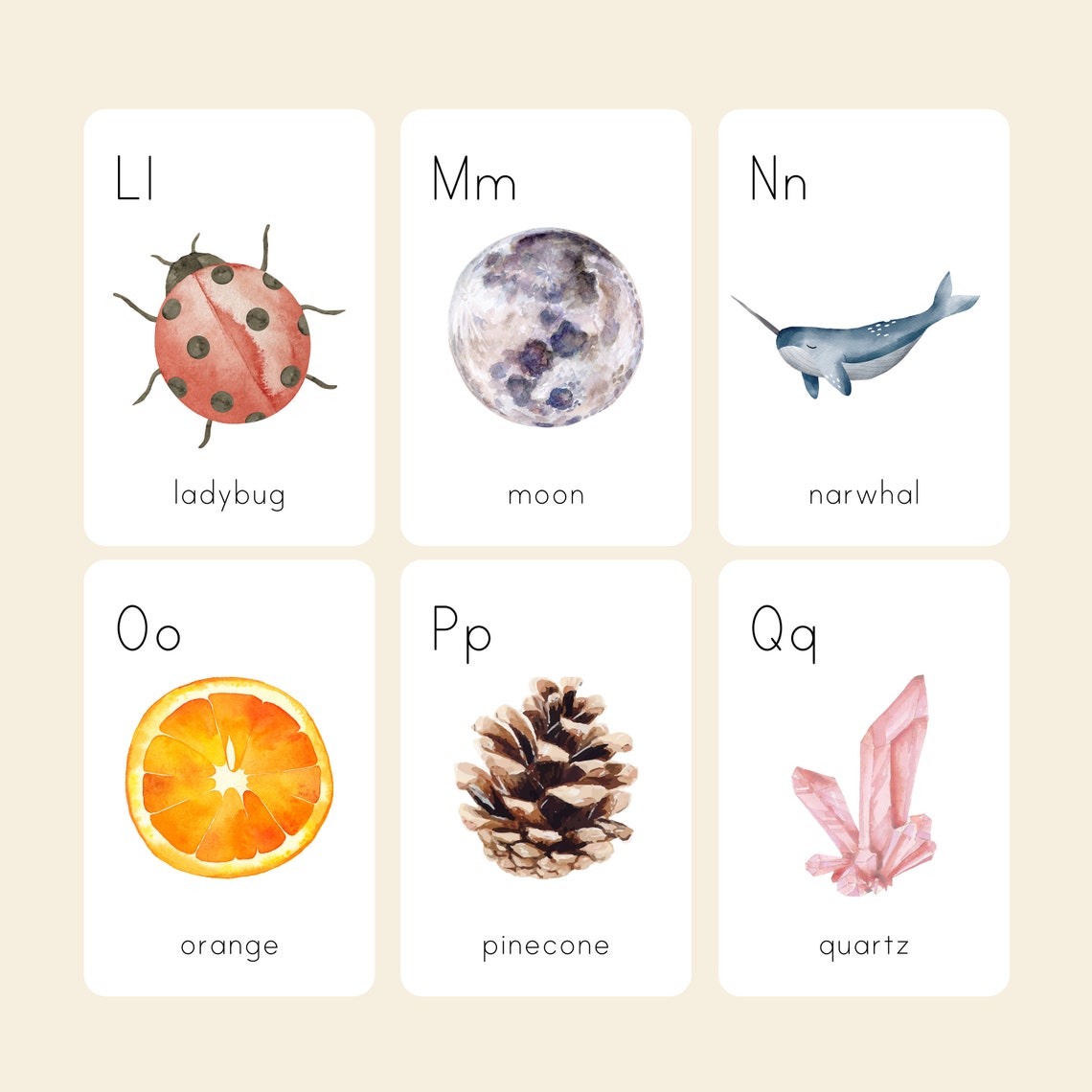Nature Themed Alphabet Cards Homeschool Nature Study - Etsy