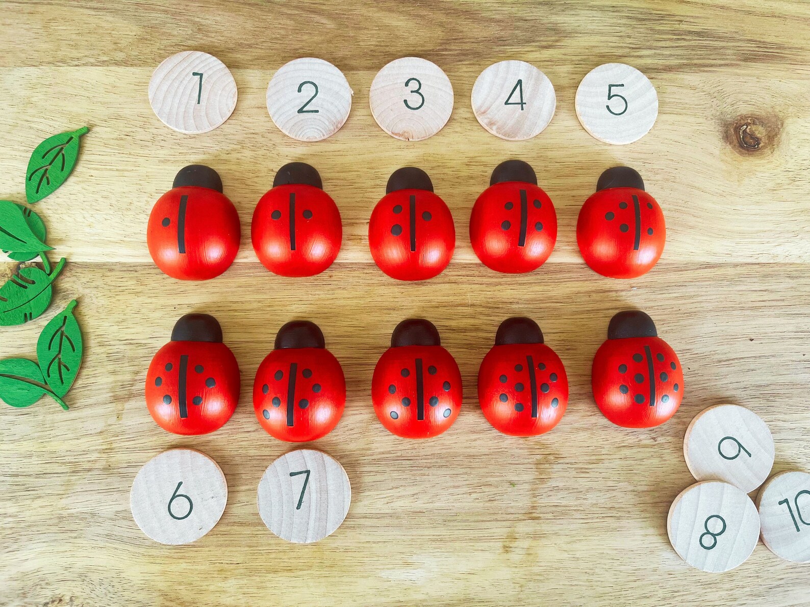 Counting Numbers Lady Bugs Wooden Educational Toy - Etsy