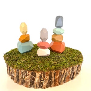 Wooden Stacking Stones | Montessori Educational Toys | Balancing Blocks ...