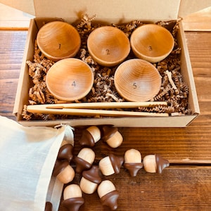Acorn Sorting | Montessori Toys | Wooden Toys | Acorn Math Counters - Etsy