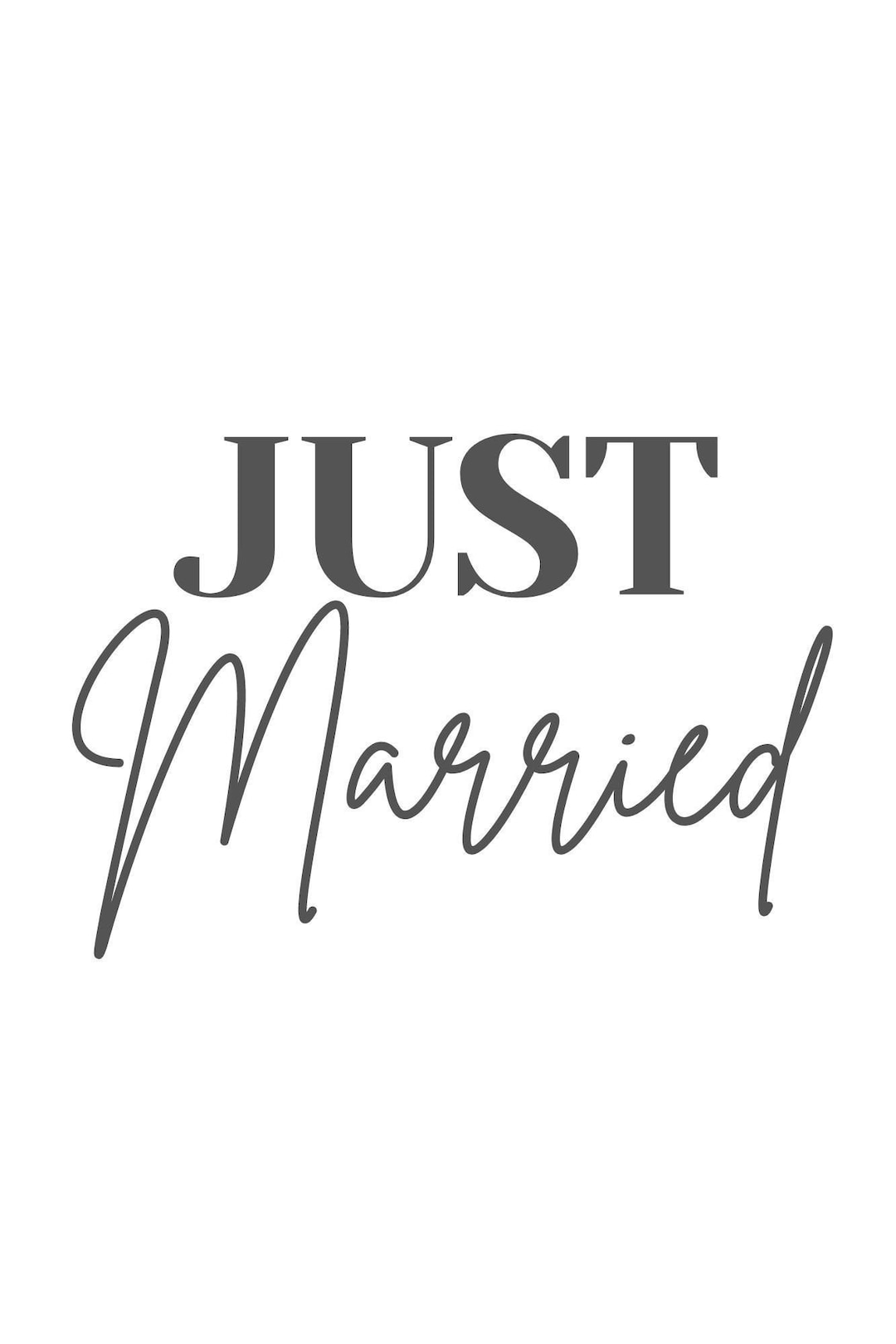 Just Married - Printable Sign, Black and White - INSTANT DOWNLOAD ...
