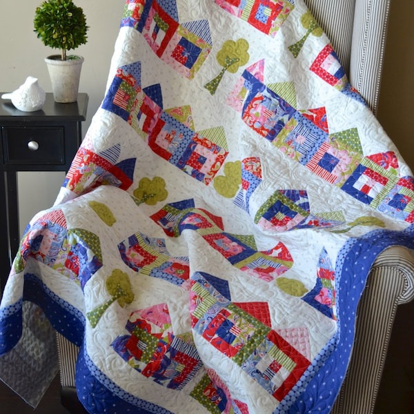 Tiny House Pattern Fabric - Etsy