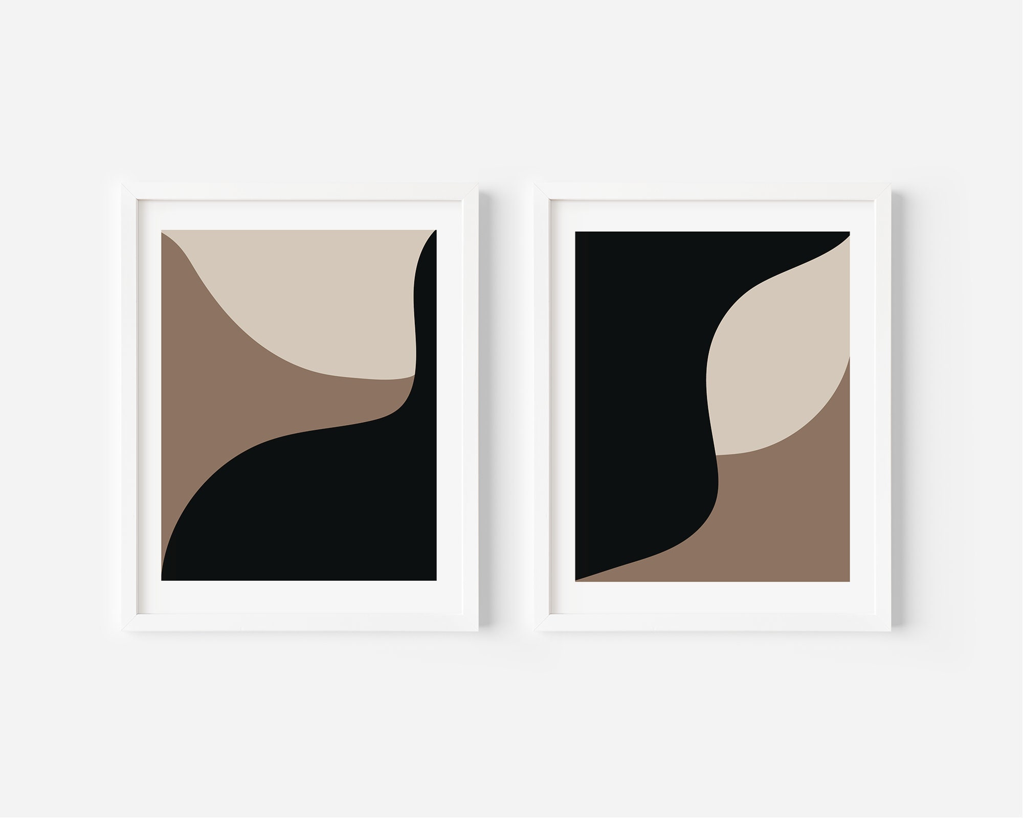 Set of 2 Abstract Neutral Prints Modern Art Abstract Wall | Etsy Canada