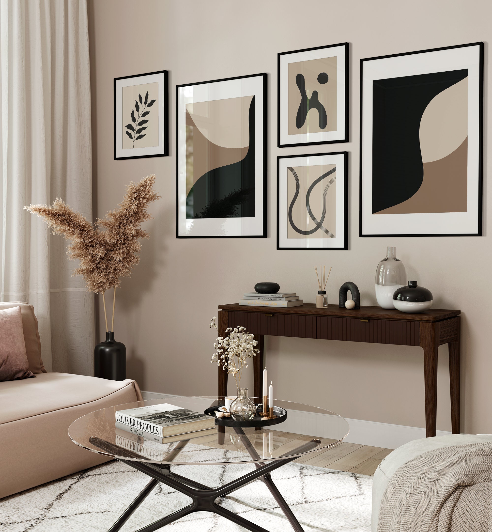 Set of 2 Abstract Neutral Prints Modern Art Abstract Wall | Etsy Canada