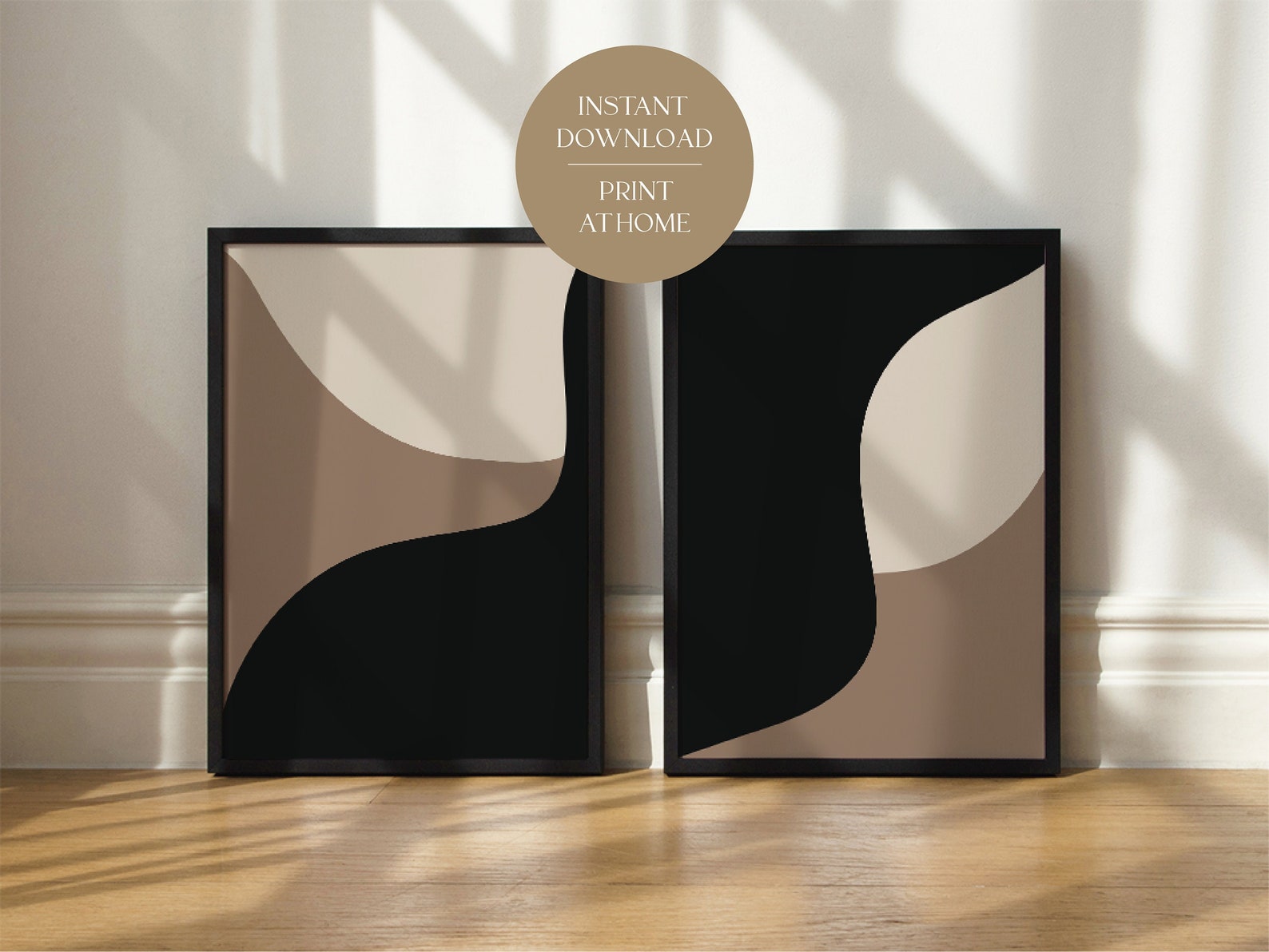 Set of 2 Instant Download Abstract Art Prints, Modern Abstract Poster ...