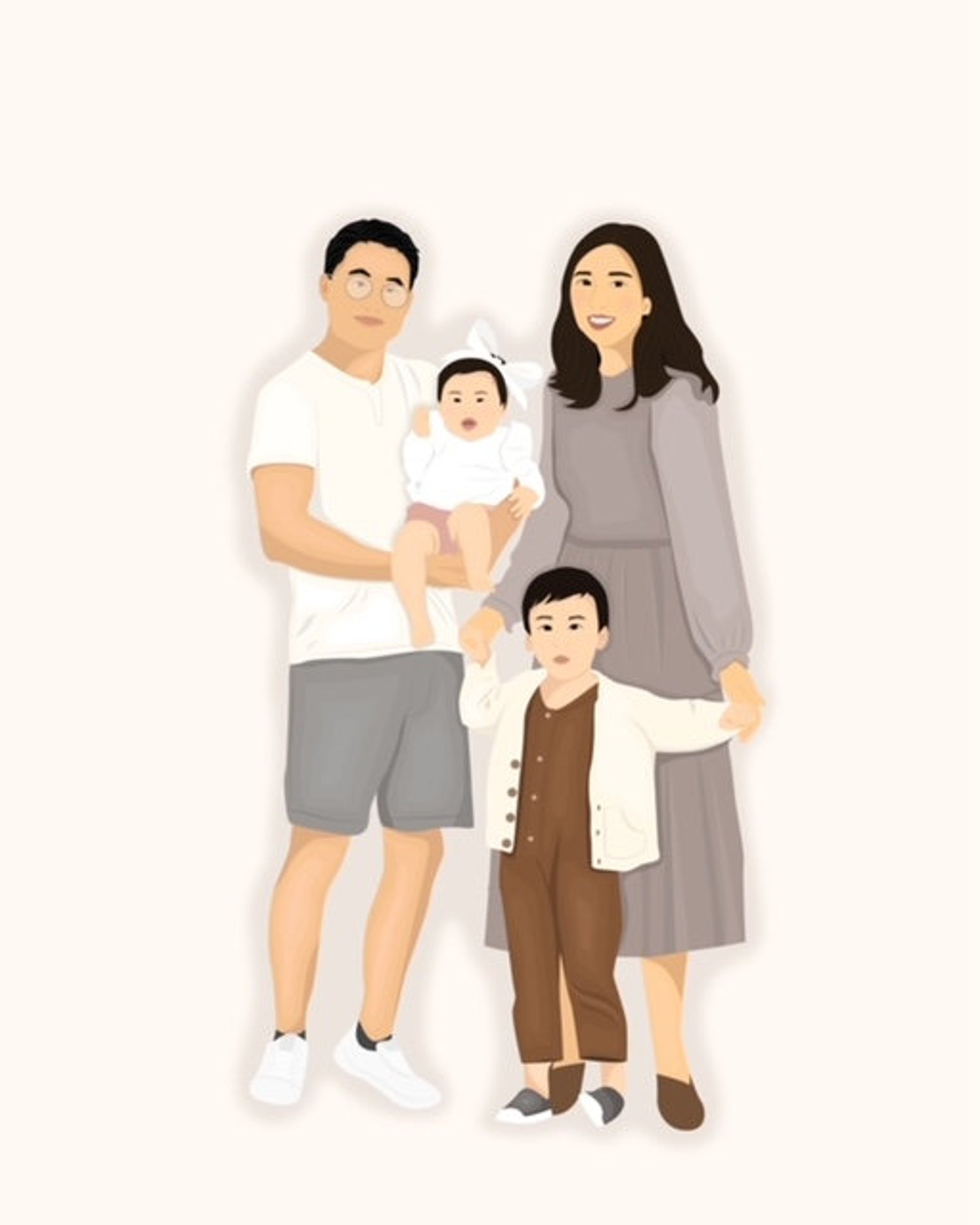 Custom Minimal Group Illustration | 5+ People | Digital Illustration ...