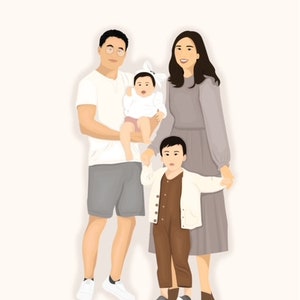 Custom Minimal Group Illustration 5 People Digital - Etsy