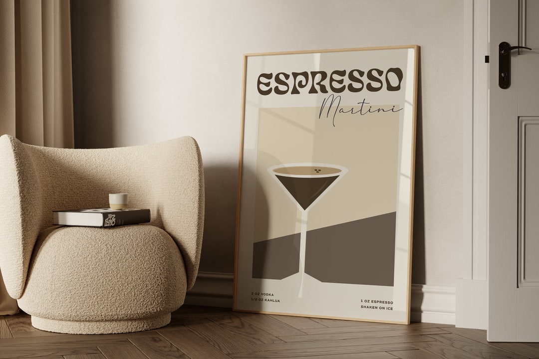 Espresso Martini Art Print | Bar Cart Decor | Alcohol Poster | Cocktail ...