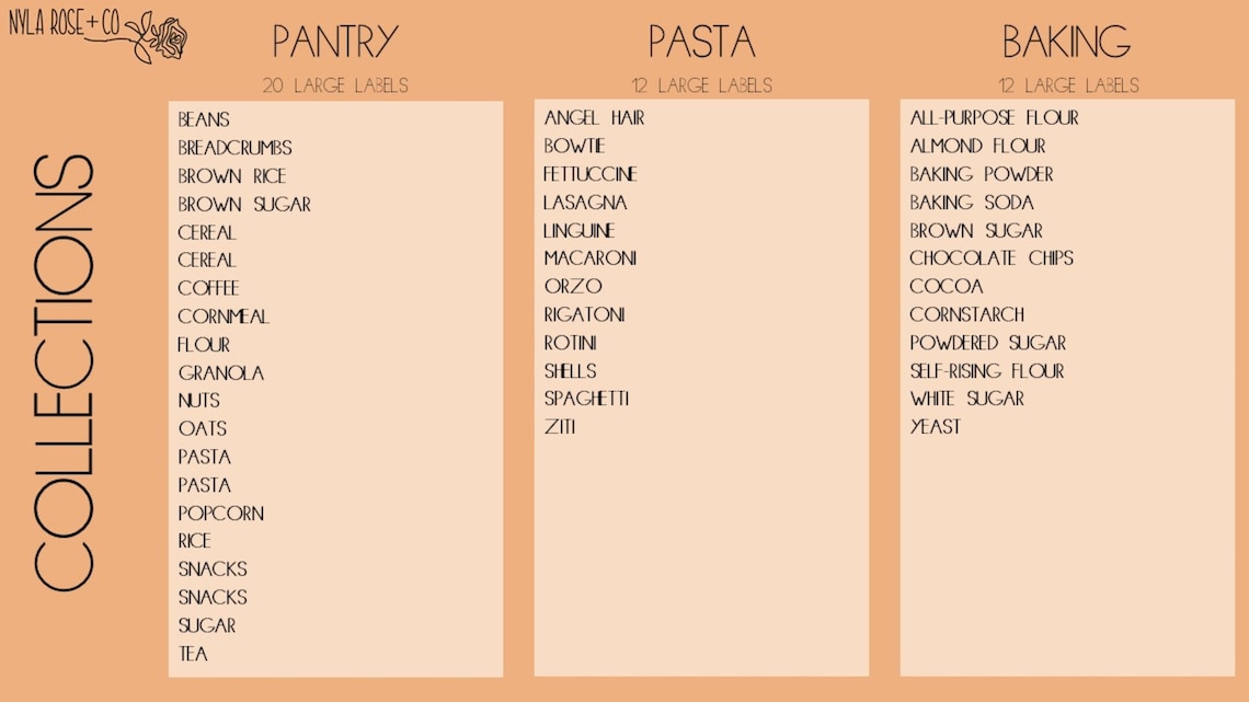Kitchen Labels - Standard and Custom - Etsy