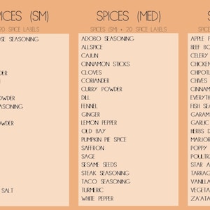Spice & Herb Labels - Standard and Custom Options - Etsy