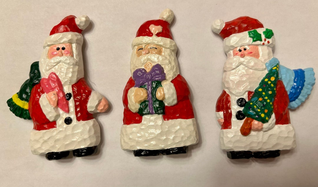 Trio of Santa Claus Magnet Set - Etsy