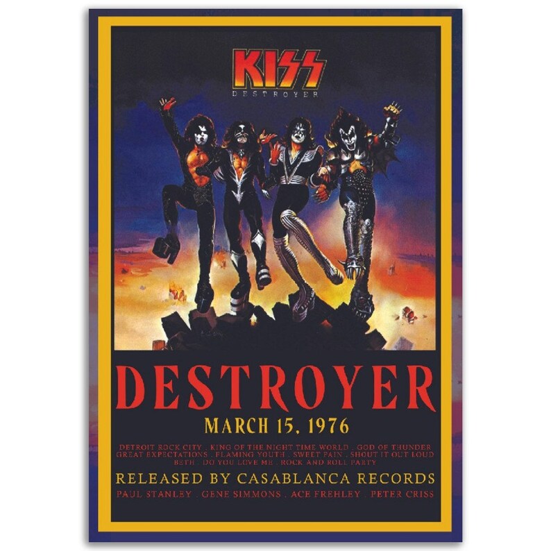 Kiss Destroyer Album Vintage Classic Semi-glossy Paper Poster - Etsy