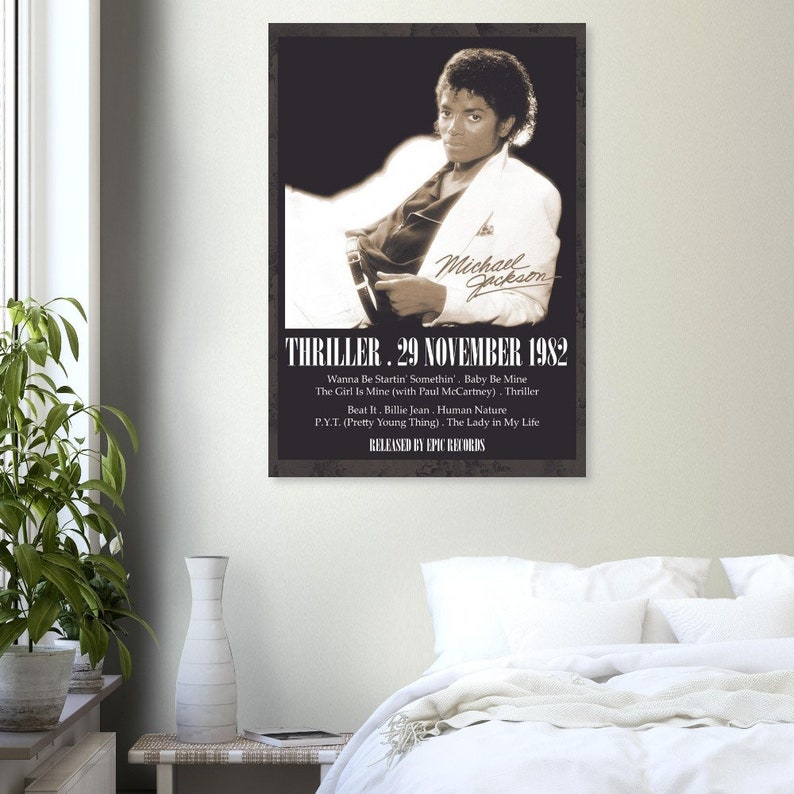 Michael Jackson Thriller 1982 Album Vintage Classic Semi-glossy Paper ...