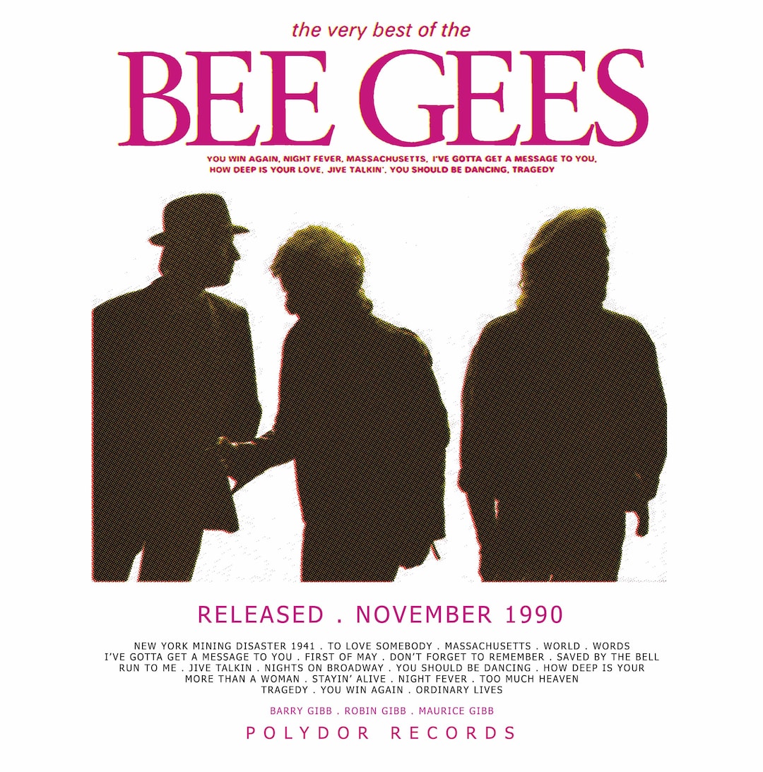 Bee Gees Band Poster and T-shirt Design Digital Download 80's Vintage ...