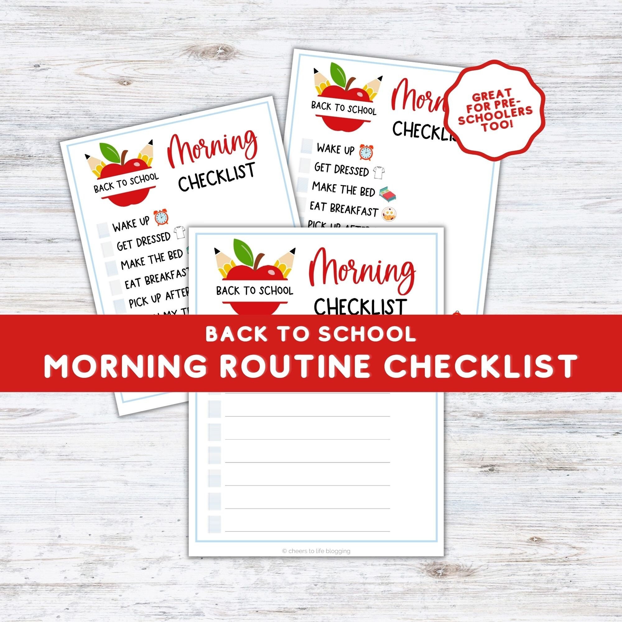 Kids Morning Routine Checklist Instant Download Pdf Printables For
