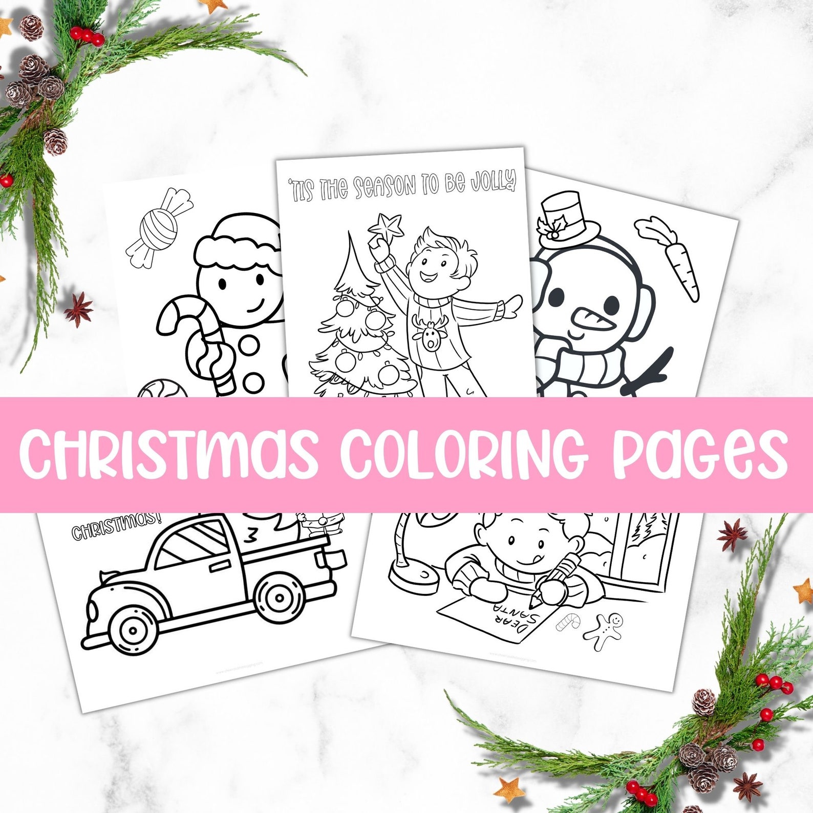 Christmas Coloring Activity Book for Kids | 30 Printable Coloring Pages ...