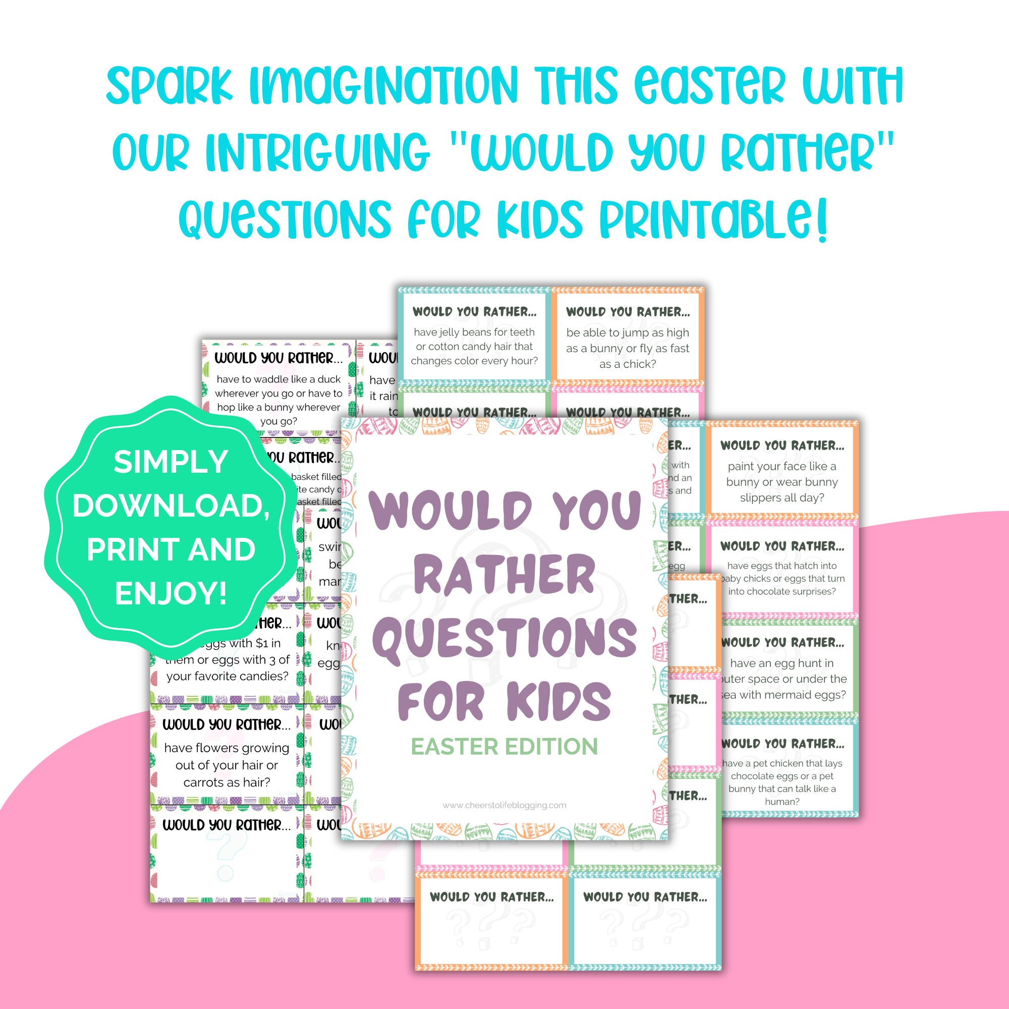 Easter Would You Rather Questions for Kids | Printable Easter Question ...