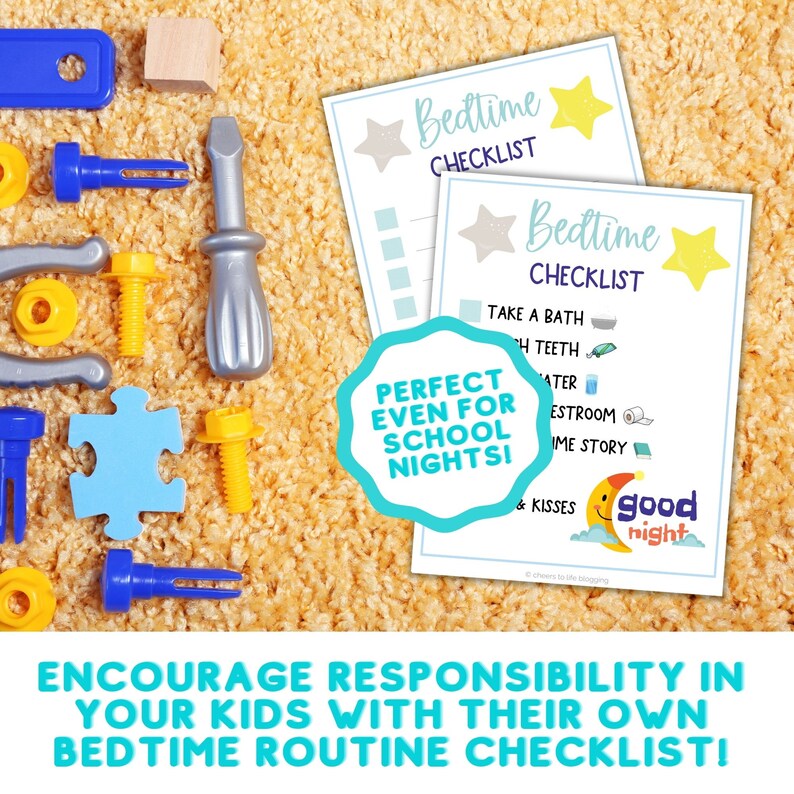 Bedtime Routine Checklist for Kids | Instant Download Kids Printable - Etsy