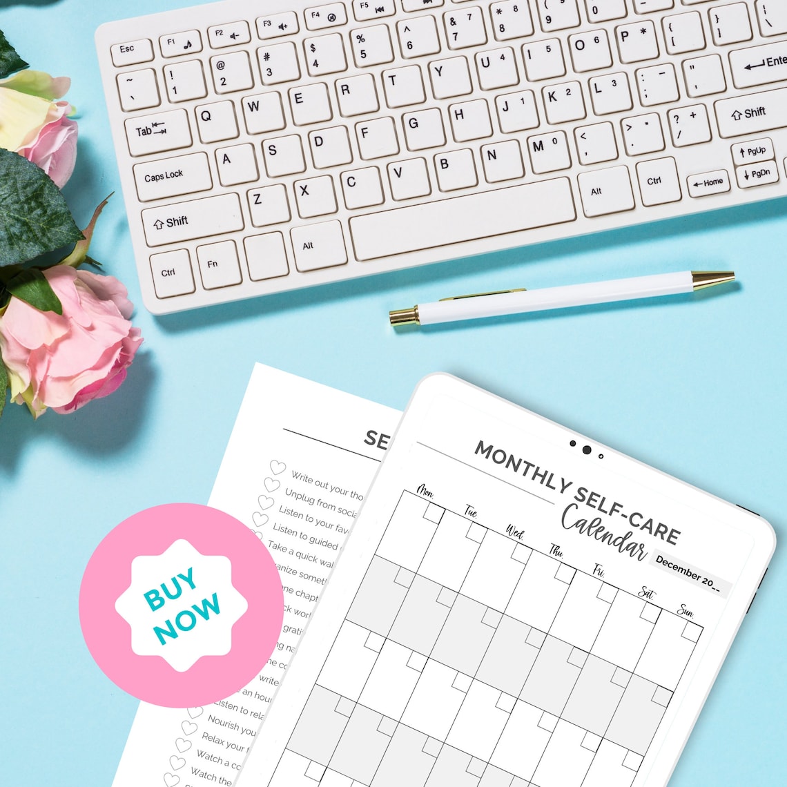 Monthly Self Care Calendar Printable | Self Care Planner Inserts ...