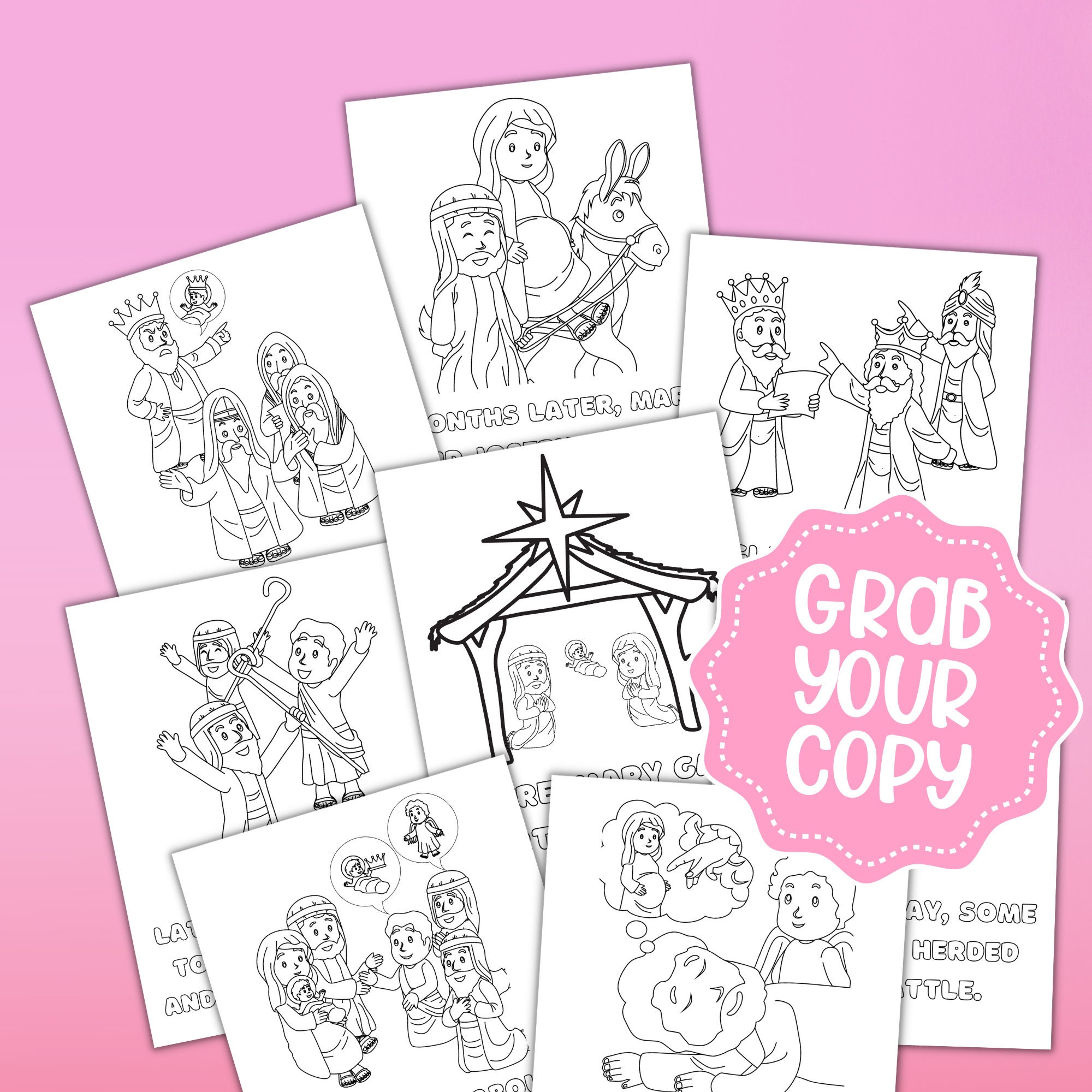 Christmas Nativity Coloring Pages | Printable Nativity Coloring Sheets ...