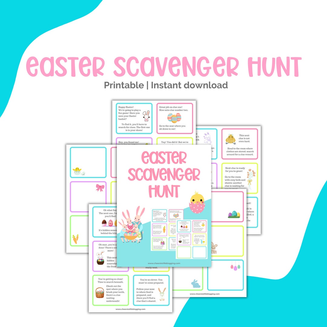 Easter Scavenger Hunt Printable | Kids Easter Game | Easter Egg Hunt ...