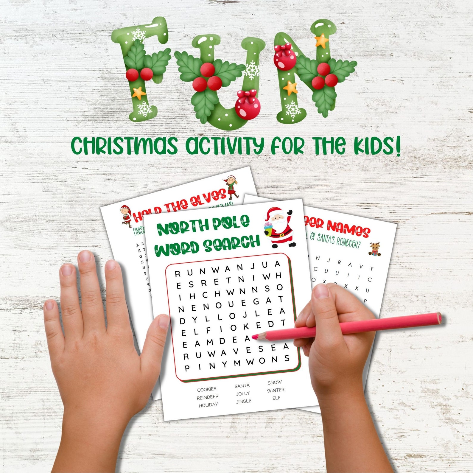 Christmas Word Search Printable | Christmas Activity for Kids ...