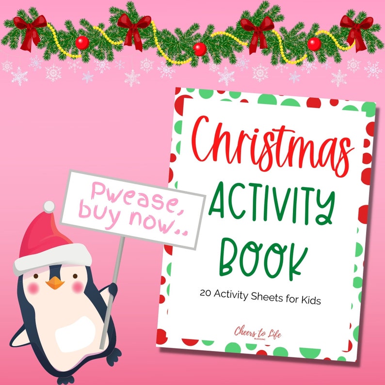 Christmas Activity Book for Kids | 20 Printable Activity Pages for Kids ...