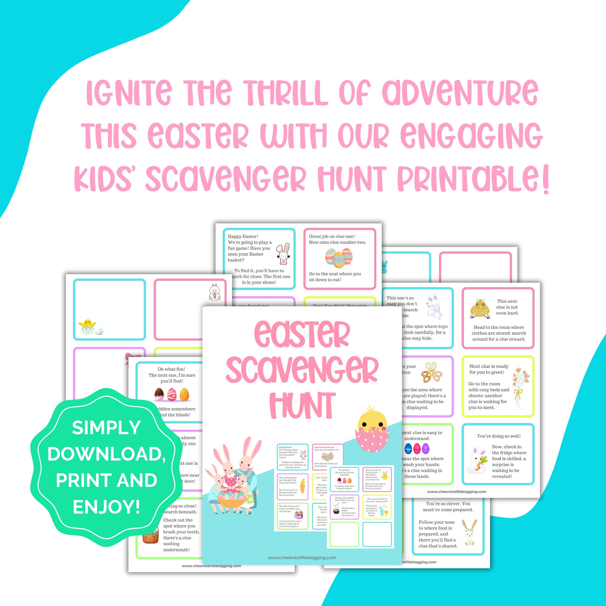 Easter Scavenger Hunt Printable | Kids Easter Game | Easter Egg Hunt ...