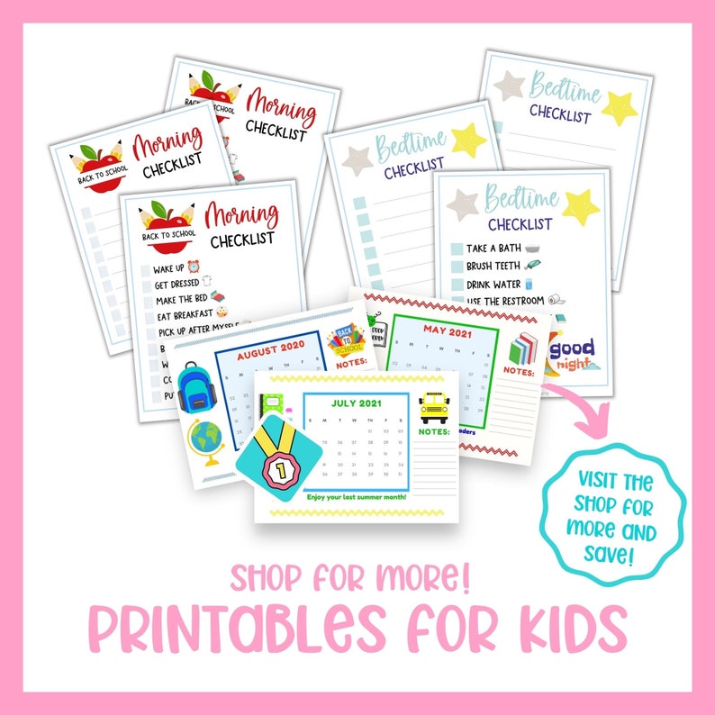 Kids Morning Routine Checklist | Instant Download PDF Printables for ...