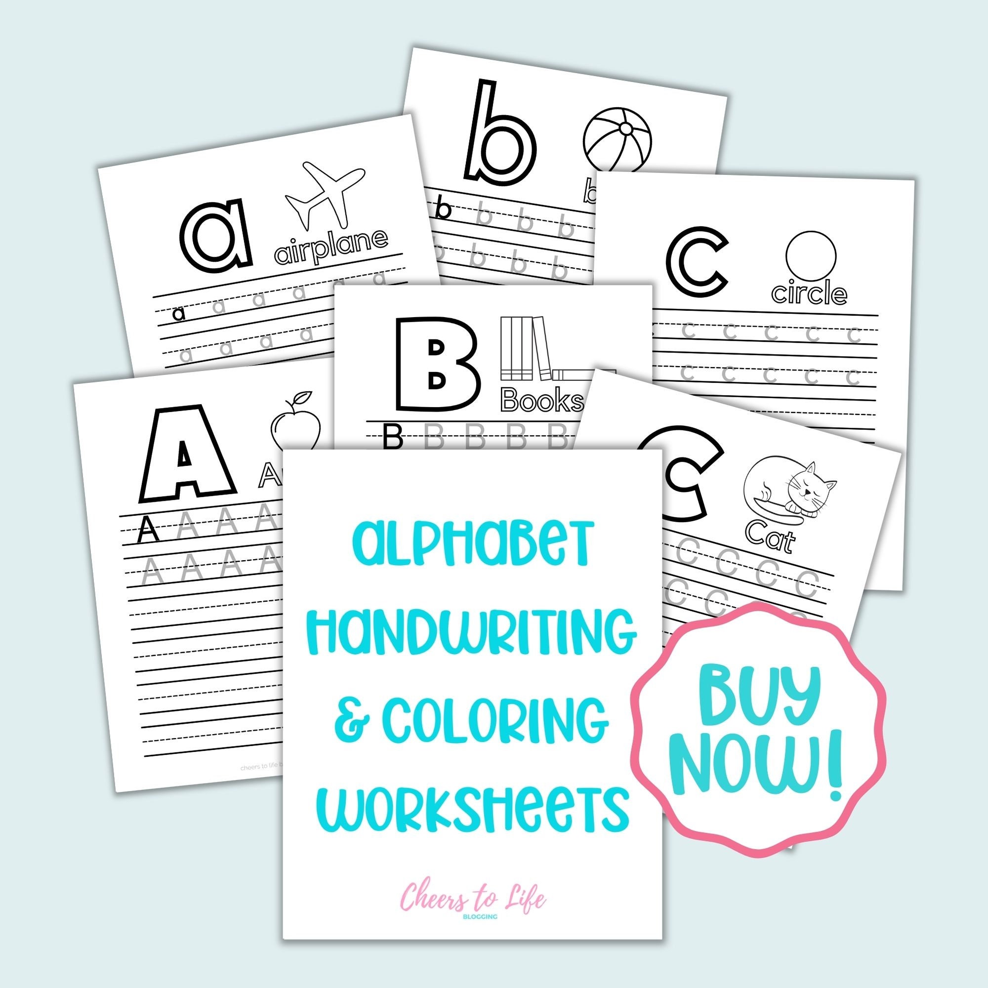 Alphabet Handwriting and Coloring Printable Worksheets Tracing Letters ...