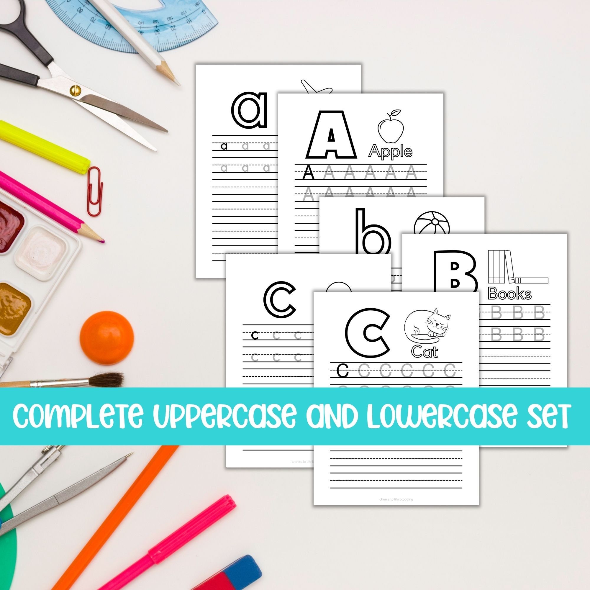 Alphabet Handwriting and Coloring Printable Worksheets Tracing Letters ...