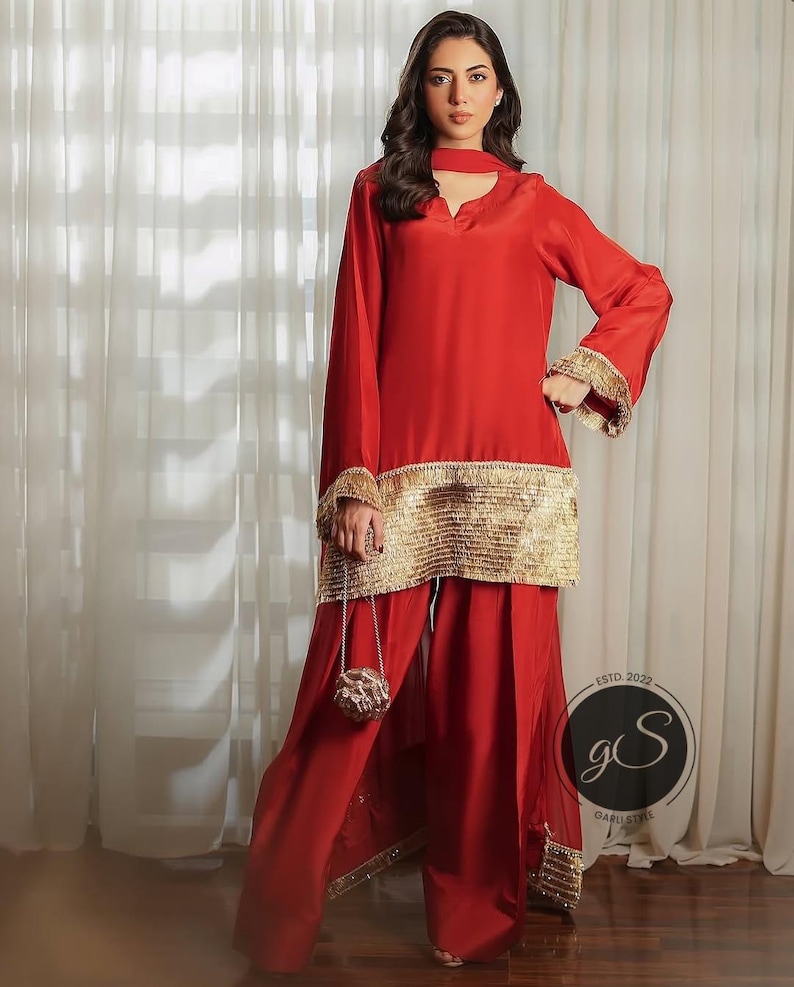 Heavy Work Pakistani Farsi Shalwar Suits Punjabi Suit Made to Measure ...