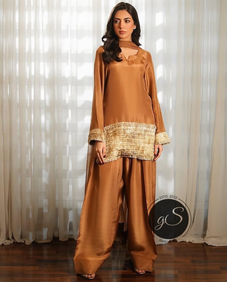 Heavy Work Pakistani Farsi Shalwar Suits Punjabi Suit Made to Measure ...