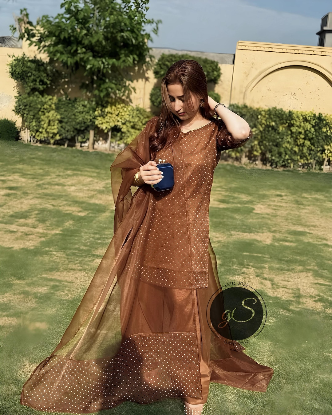 Organza Silk Farsi Shalwar Kameez: Custom Pakistani Dress for Women ...