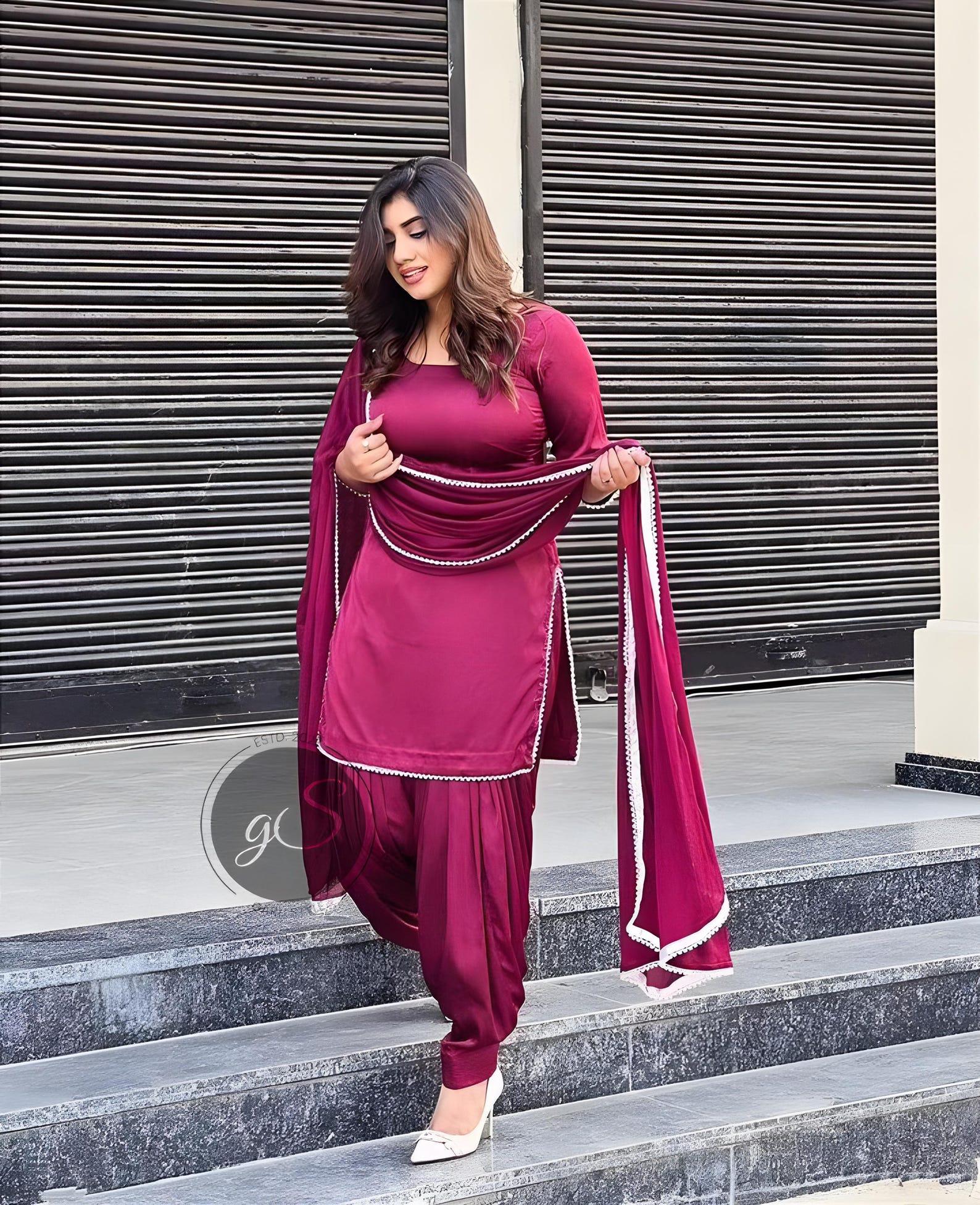 Handmade Designer Punjabi Patiala Suit Dupatta Punjabi Patiala Salwar ...