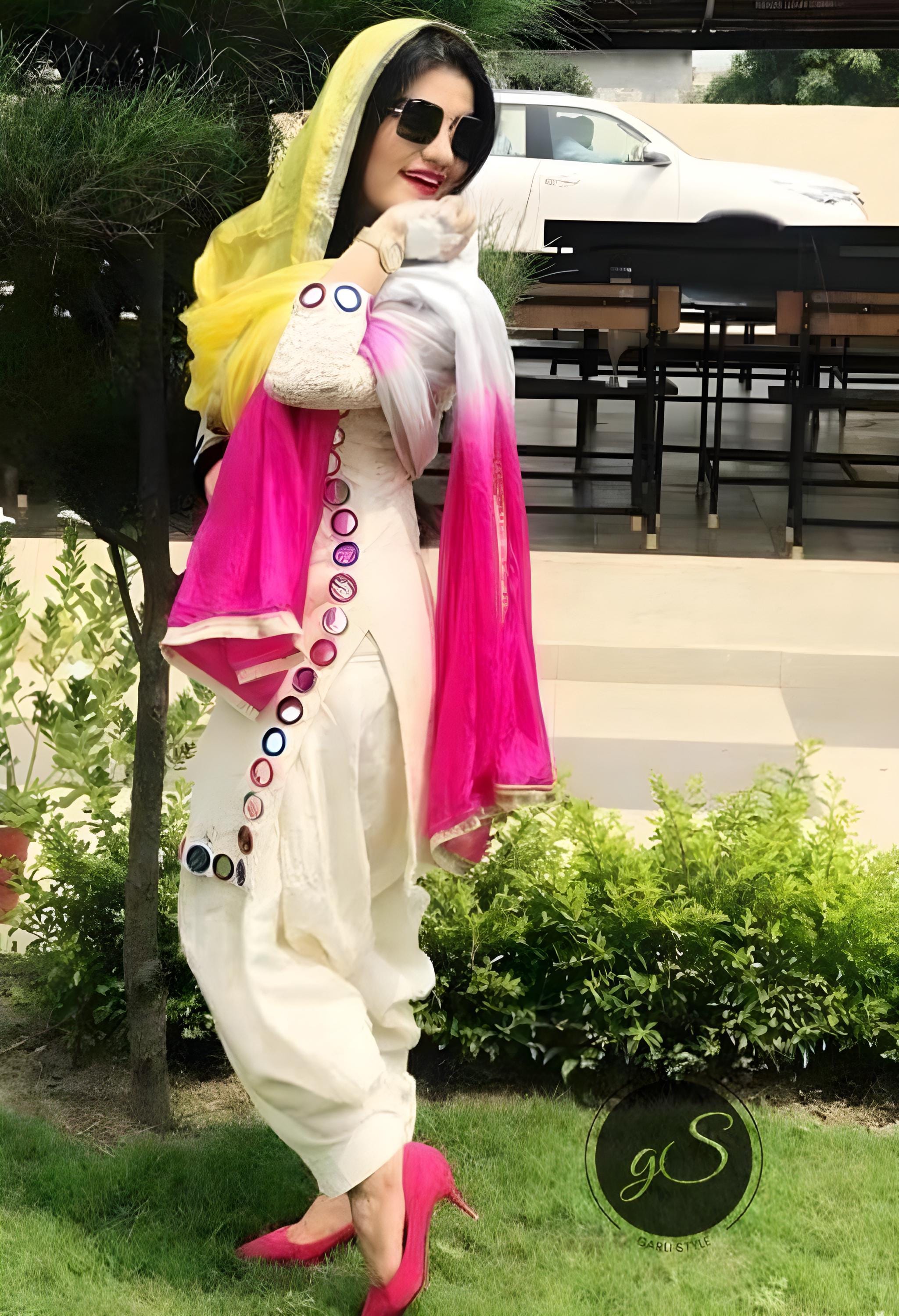 White Punjabi Suit for Women, Mirror Work Patiala Salwar Kameez, Custom ...