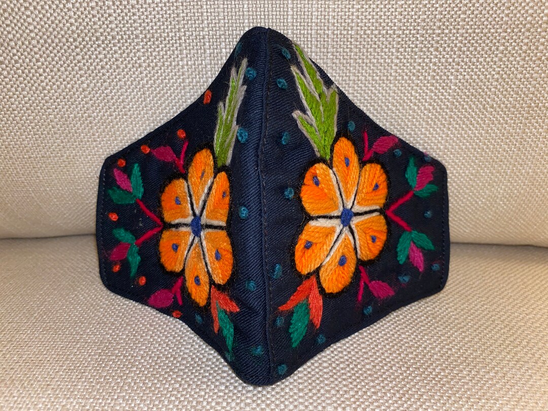Embroidered Face Mask - Etsy