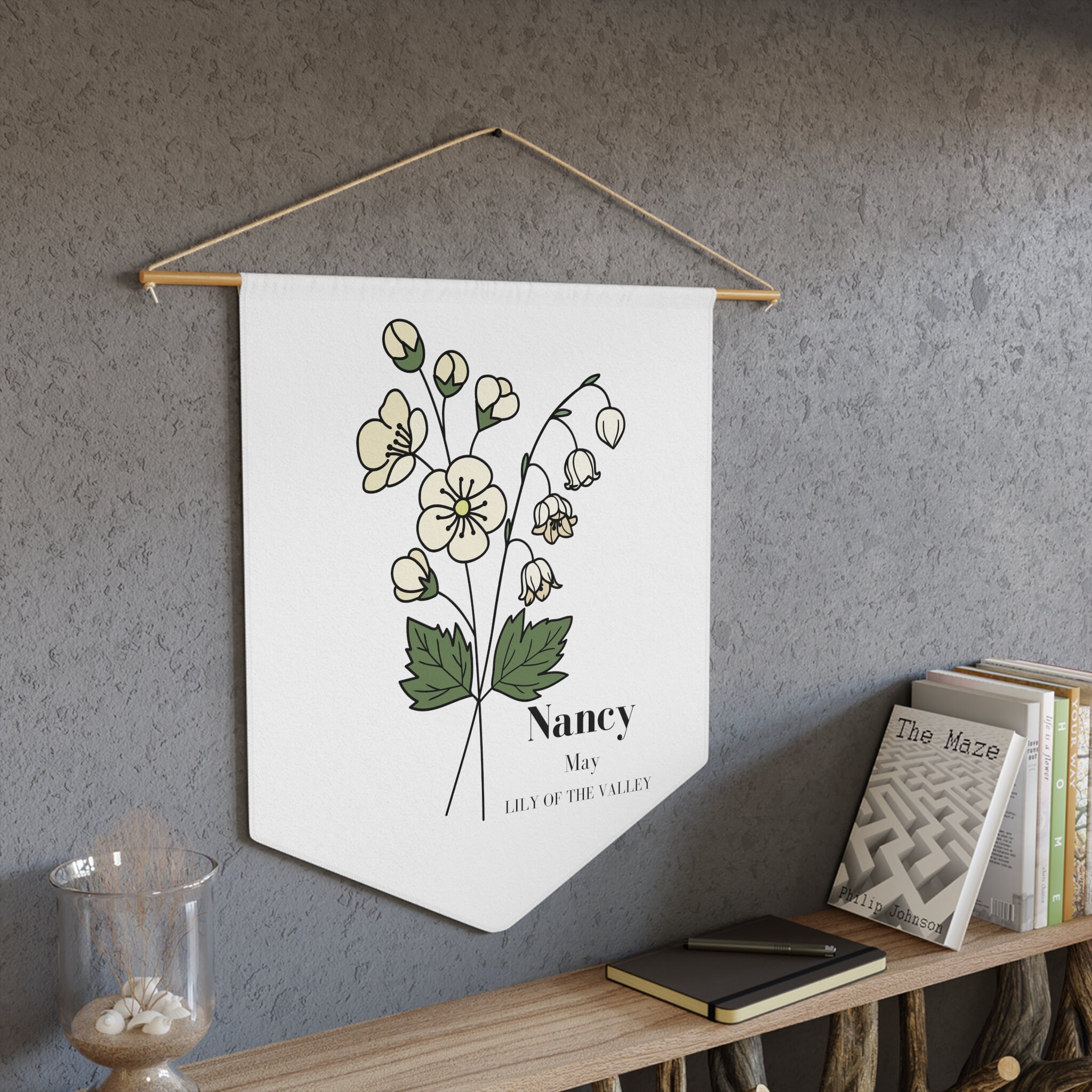 Pennant Personalized Birth Flower Wall Decor Banner Nursery - Etsy