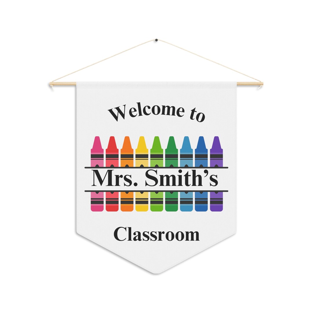Personalized Teacher Pennant Custom Name Teacher Banner Classroom Wall ...