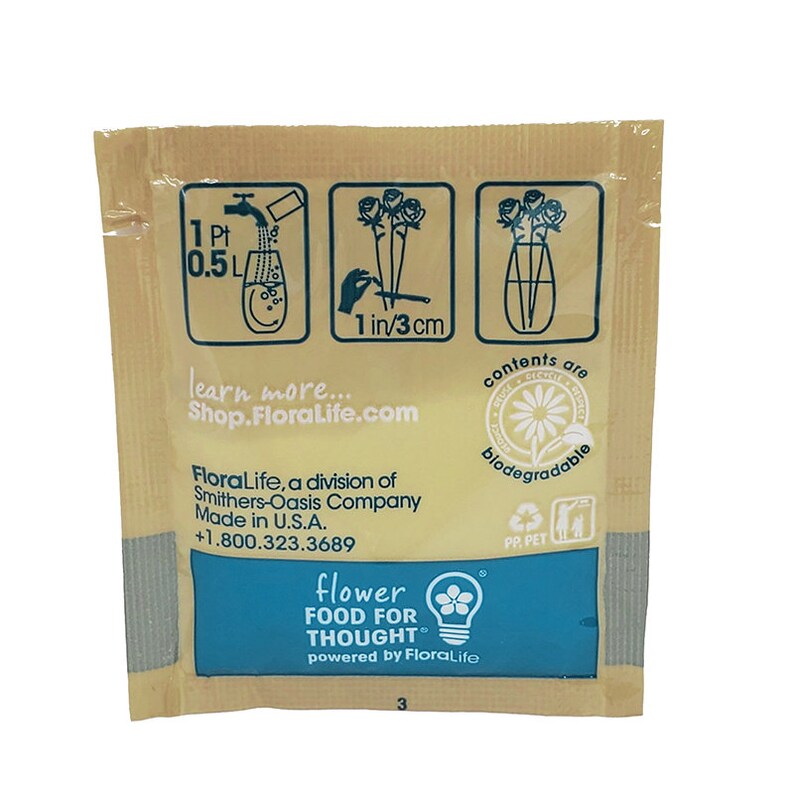 Floralife Crystal Clear Flower Food 100 Packets - Etsy